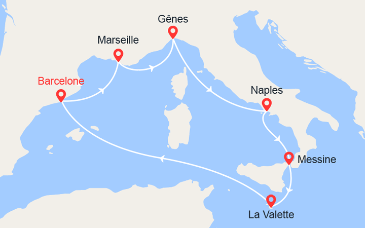 Croisière à Malte, en Espagne et en Italie