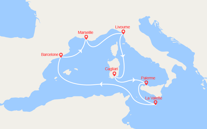 Croisière Italie, Sicile, Malte, Espagne - 8 jours, (MSC Croisières)