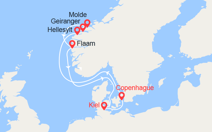 Croisière Norvège : Hellesylt; Geiranger, Molde, Flam - 8 jours, (MSC ...