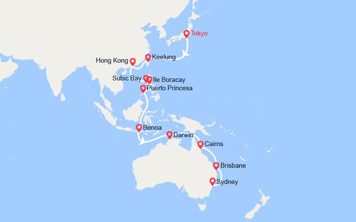 Croisière Tronçon du Tour du Monde 2026 : de Tokyo à Sydney avec Costa ...